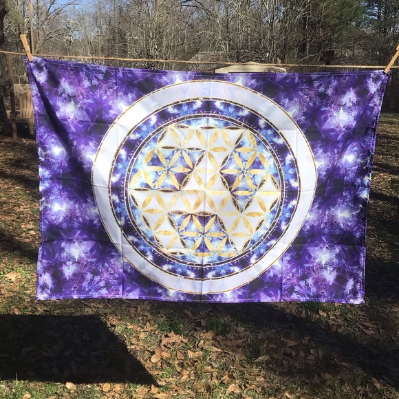 Wall Decor | Sacred Geometry Cube Flower Of Life Tapestry | Poshmark